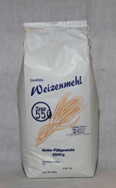 Weizenmehl Type 550 2,5kg - 10kg - Ultsch Mühle Gößmitz